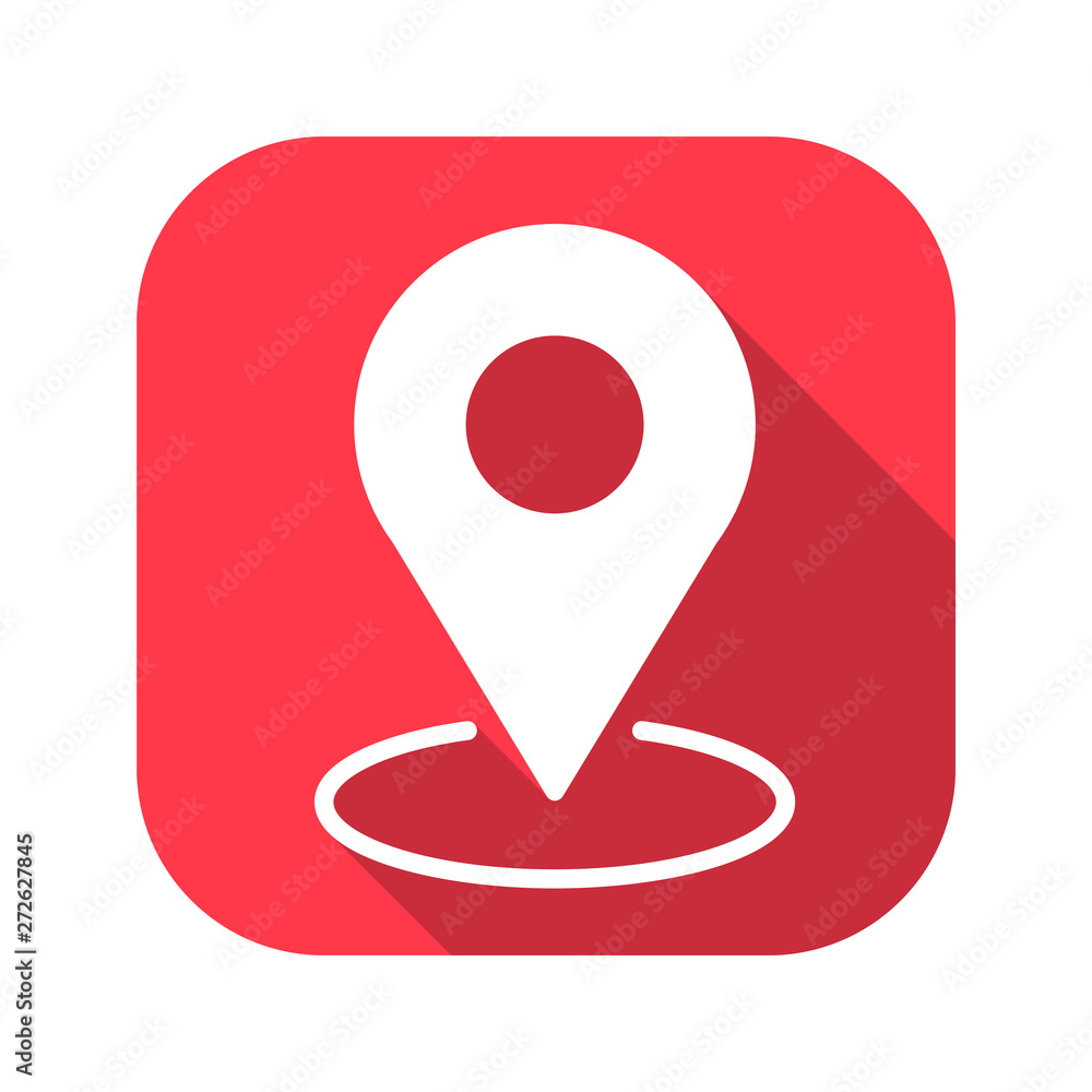 Map pointer vector red icon in modern flat style isolated. Symbol map ...