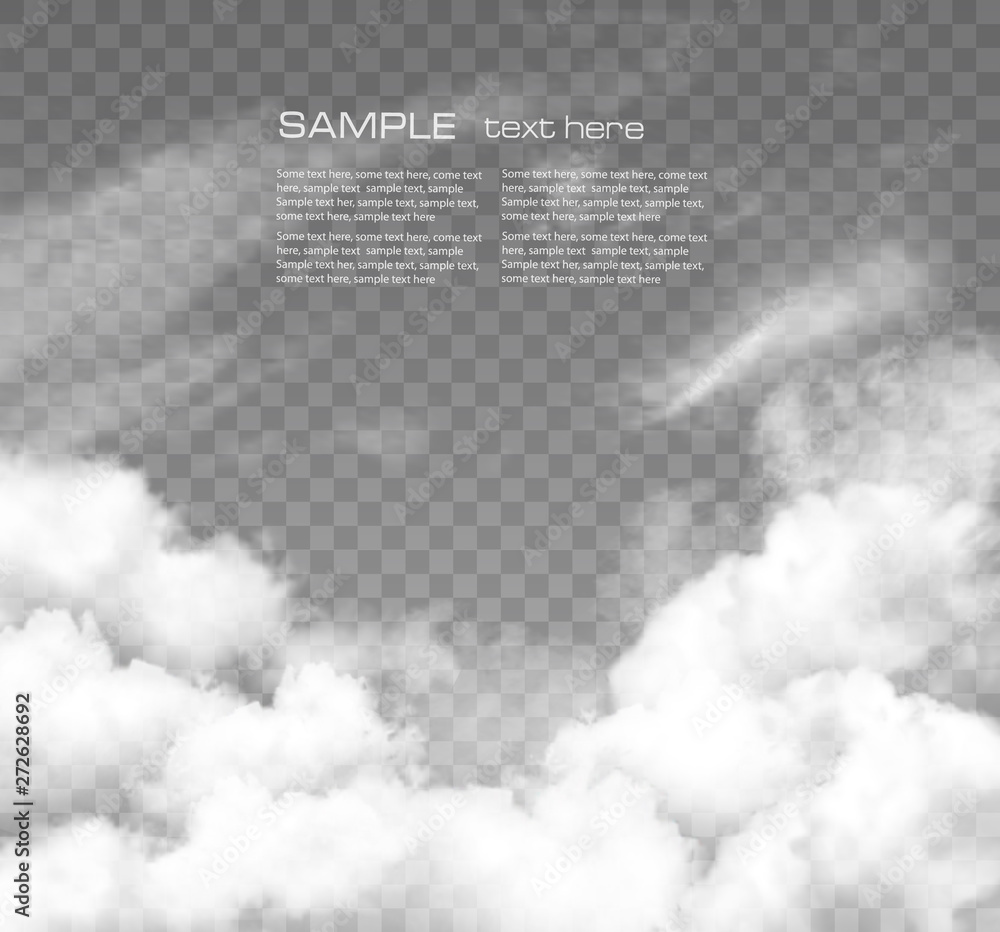 White Clouds on transparent background. Vector Stock Vector | Adobe Stock