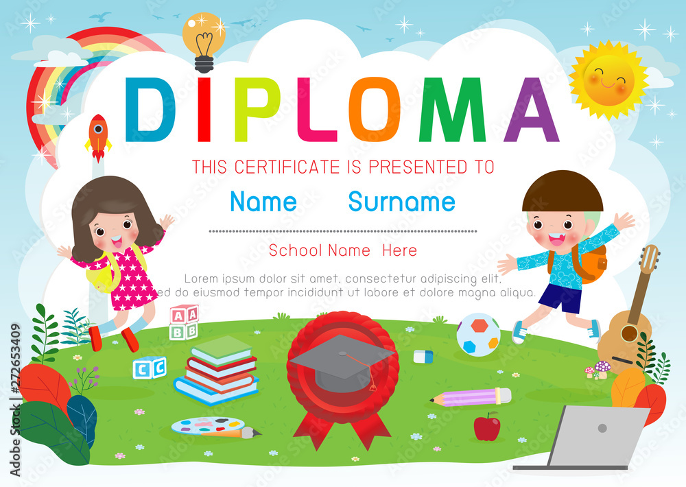 [BAE] å_Certificates kindergarten and elementary, Preschool Kids ...