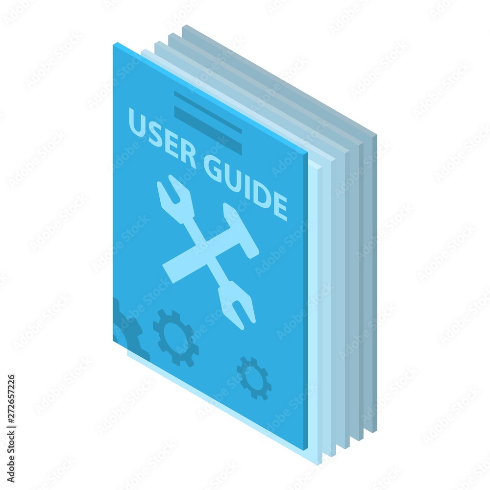 User guide book icon. Isometric of user guide book vector icon for web ...