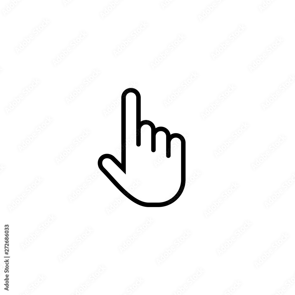 Hand cursor icon click. Hand click icon. Finger pointer isolated vector Stock Vector | Adobe Stock