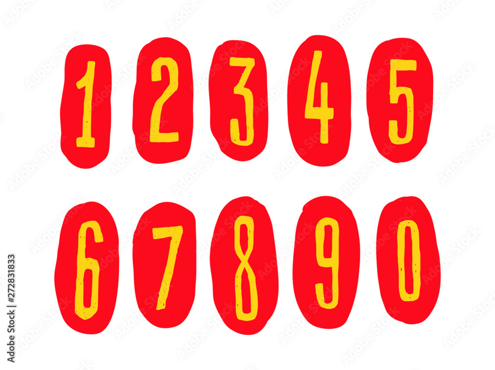 Bright Arabic numerals. Vector. Linear, contour figures. Isometry, 3D ...