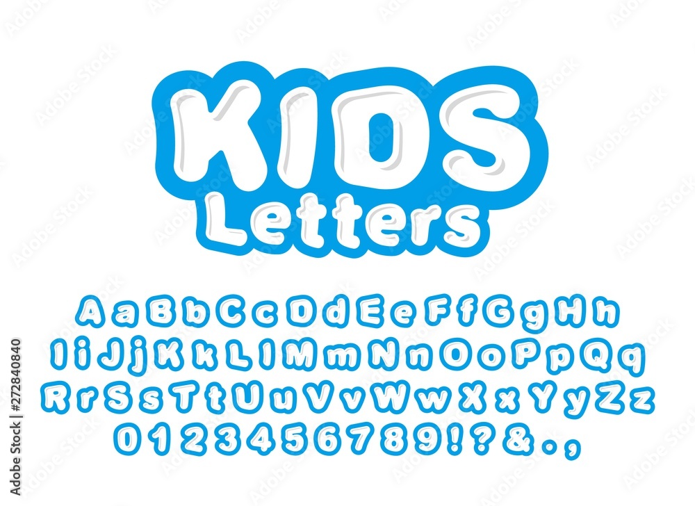 Cute childrens letters isolated on white background. Ready font ...