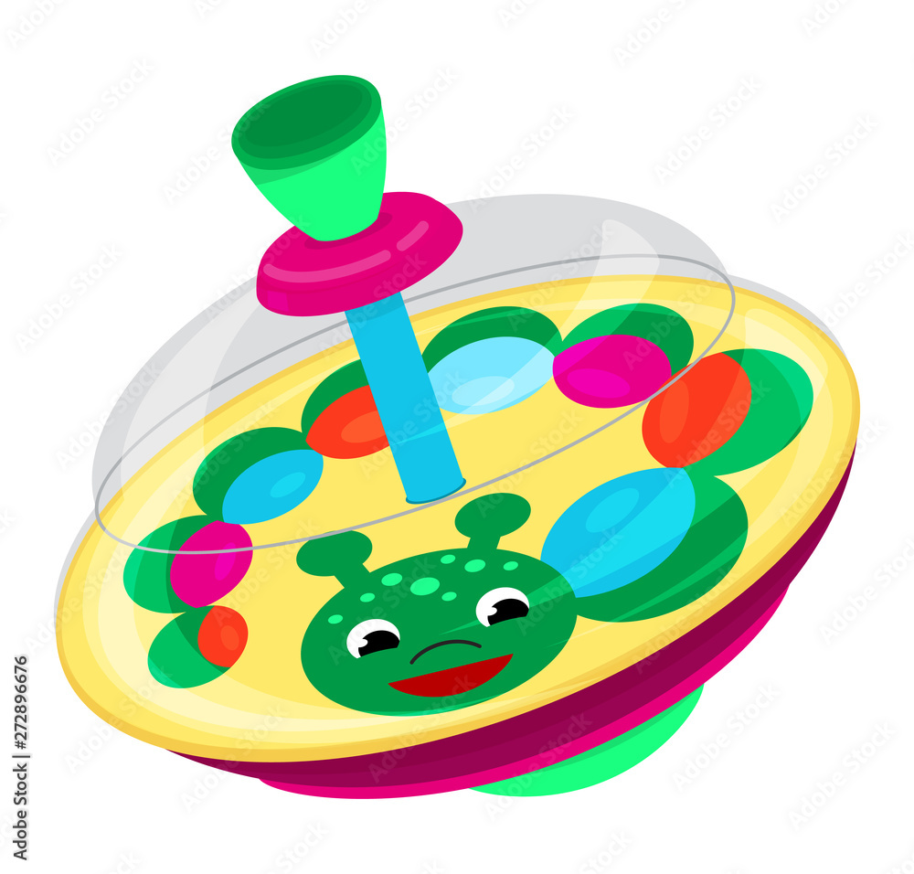 Top toy vector kids whirligig humming spinner colorful spinning playing ...