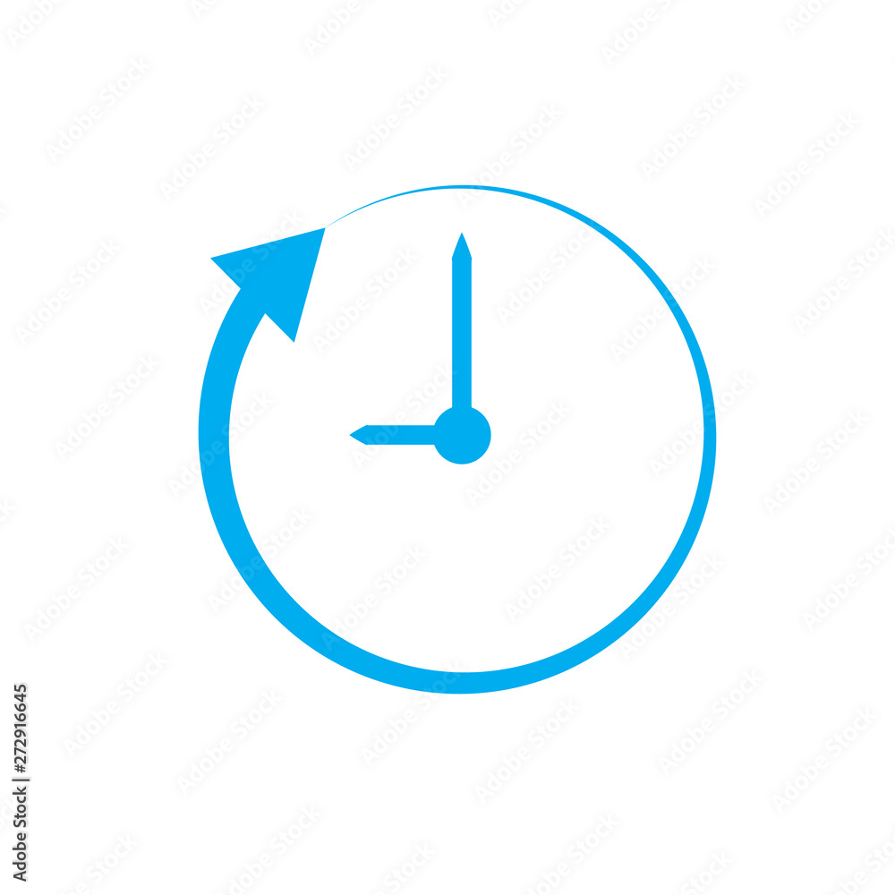 clock and arrow on white background. clock and arrow sign. flat style ...