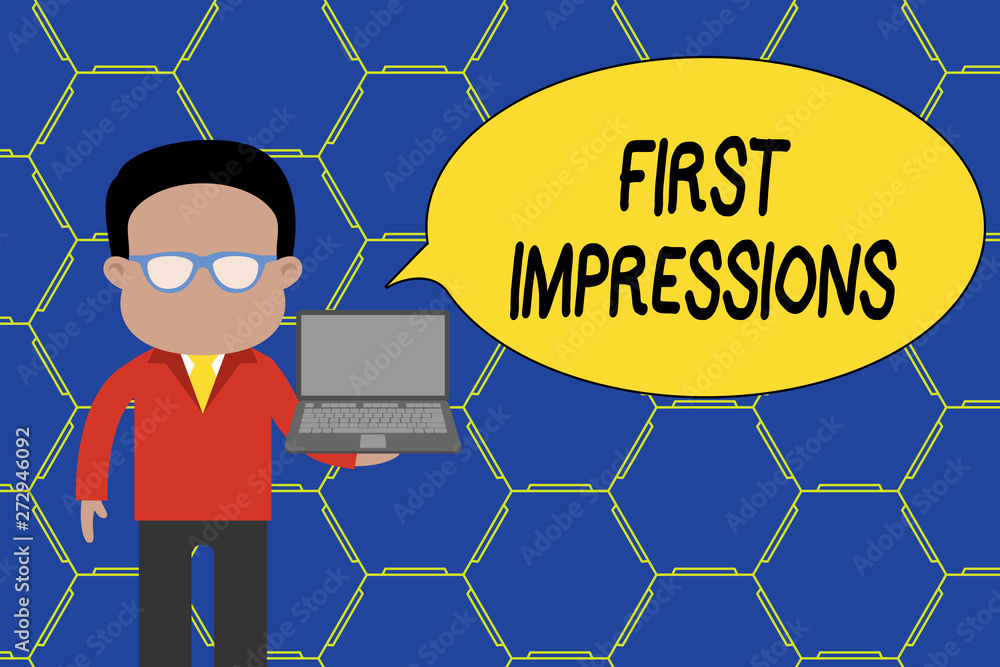 Conceptual hand writing showing First Impressions. Concept meaning What ...