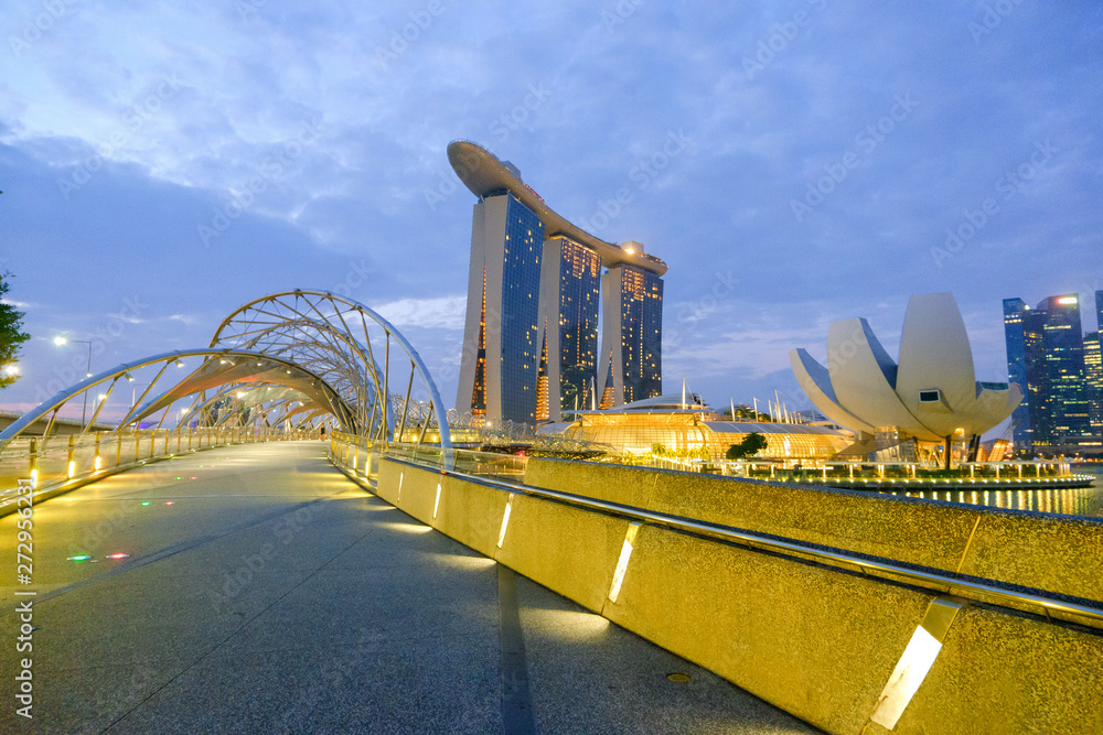 Helix Spiral Bridge (Helix Bridge) is a bridge for pedestrians with ...