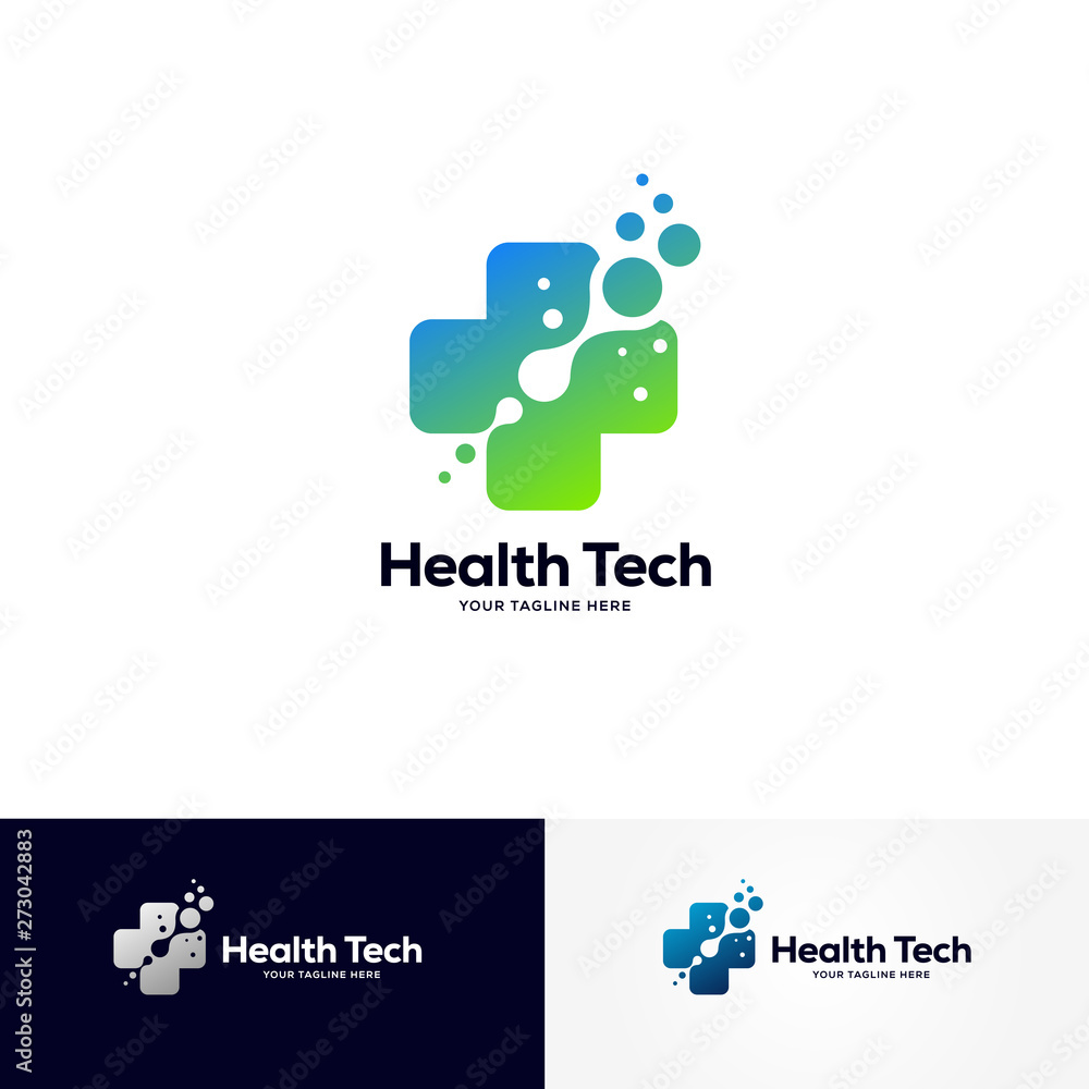 health tech logo designs template, healthcare logo designs Stock Vector ...