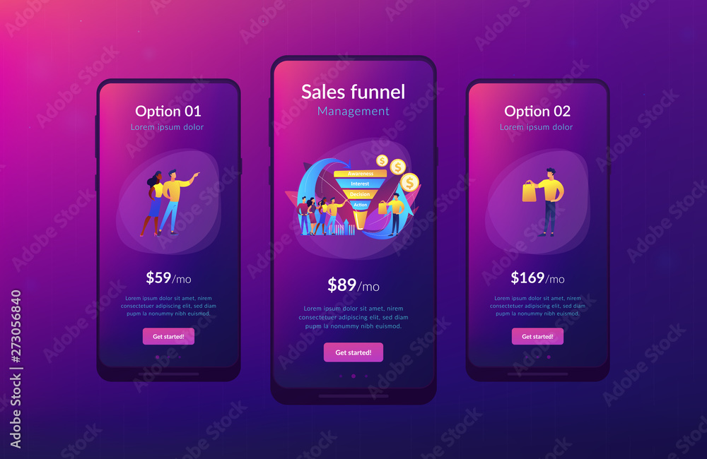 Vector de Stock Sales funnel stages, potencial customers, buyer with ...