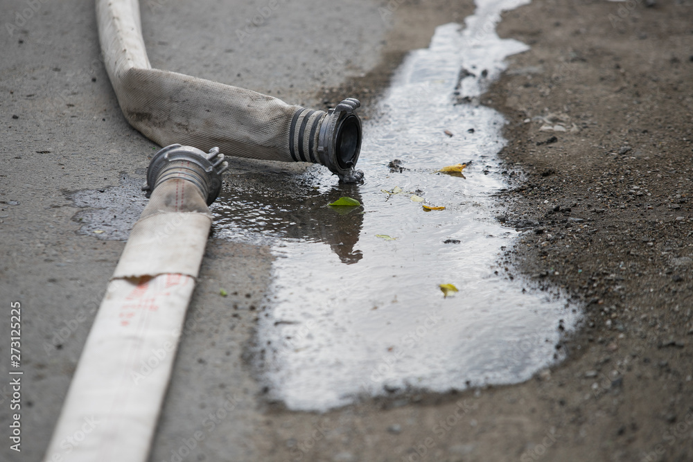 Fire extinguishing equipment. Fire hose with a water distribution ...
