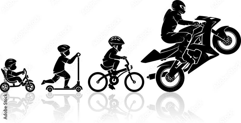 Sports Motorcycle Stages of Human Development Stock Vector | Adobe Stock