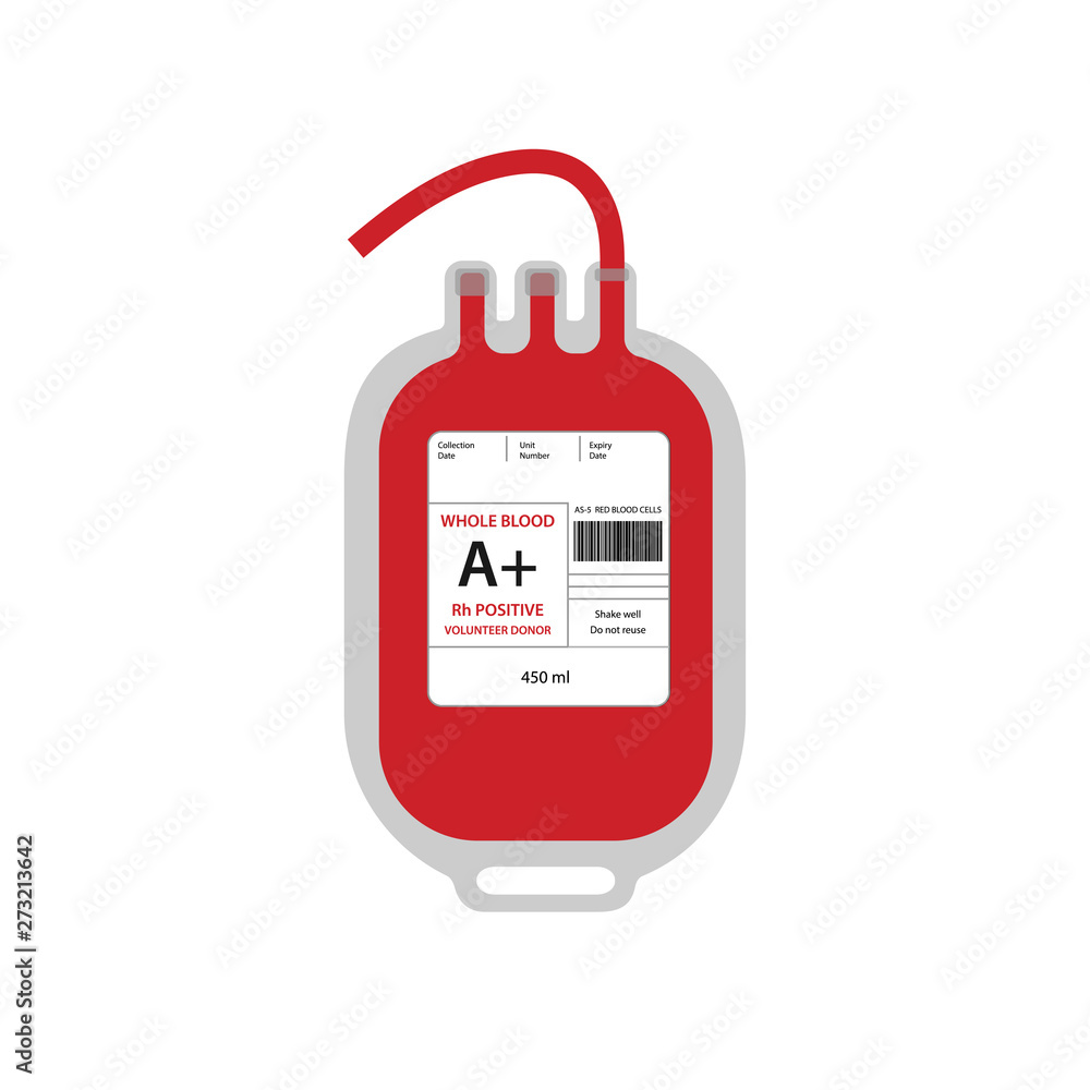 Plastic blood bag for blood transfusion Stock Vector | Adobe Stock