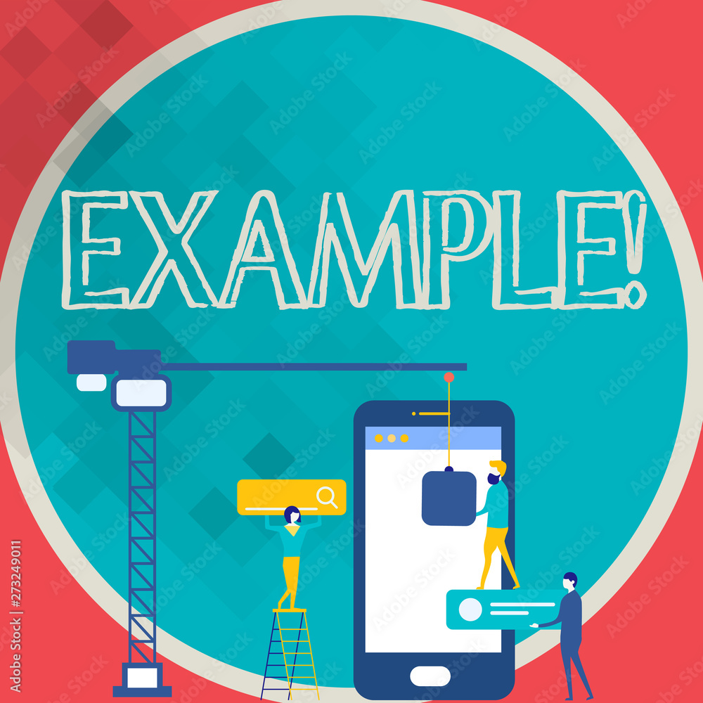 Writing note showing Example. Business concept for Illustration Sample ...