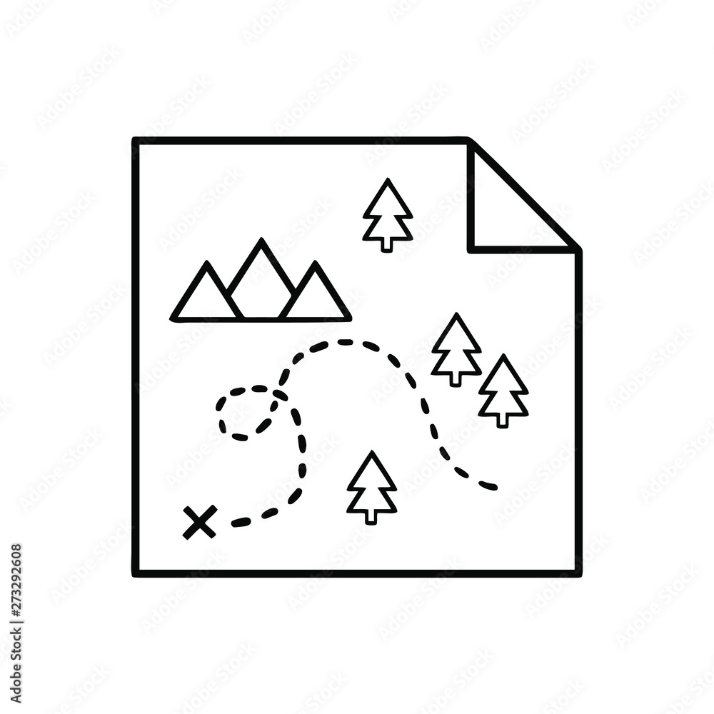 simple cartoon map line art Stock Vector | Adobe Stock
