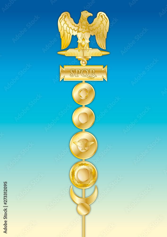 Military ensign of Roman legion, symbol of the Roman Empire, vector ...