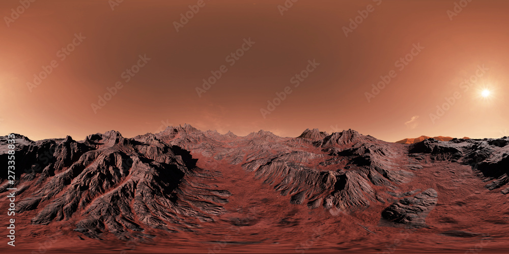planet Mars, 8K HDRI map, spherical environment panorama background ...