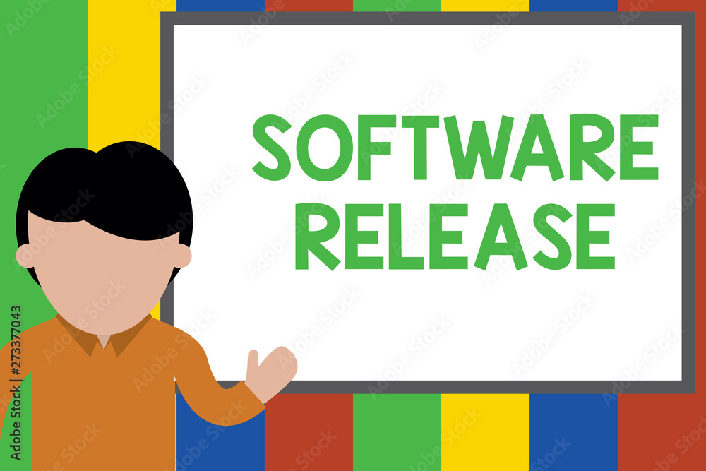 Writing note showing Software Release. Business concept for sum of ...