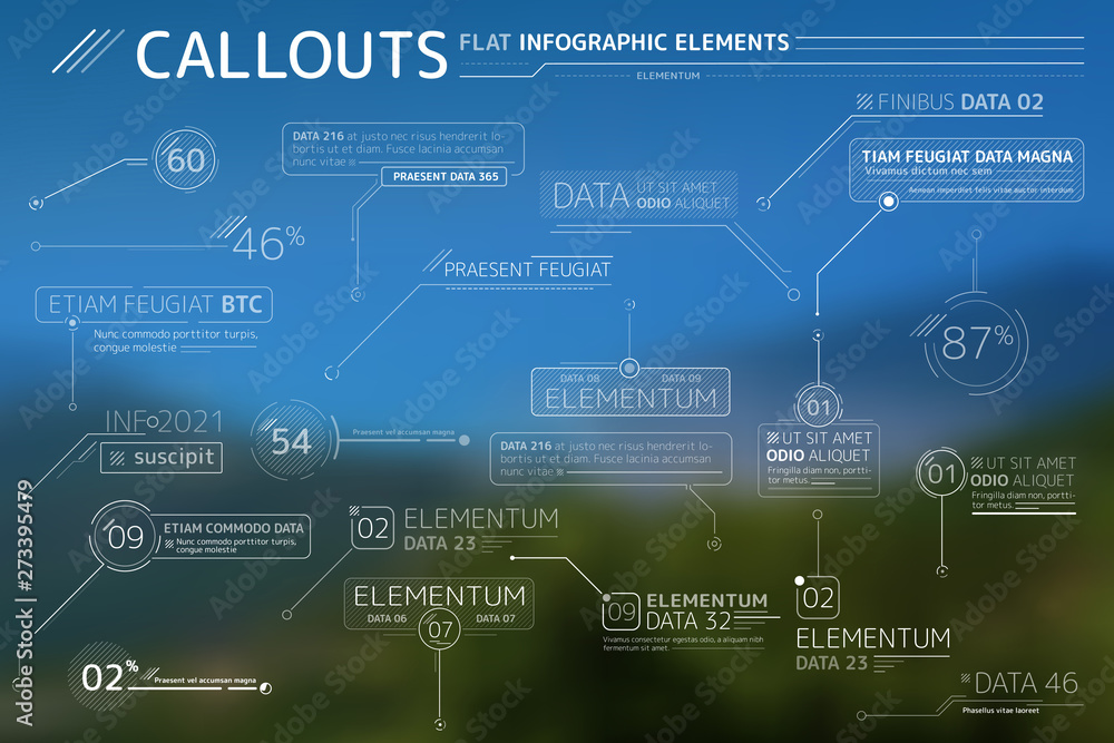 Callouts Flat Infographic Elements Collection Stock Vector | Adobe Stock