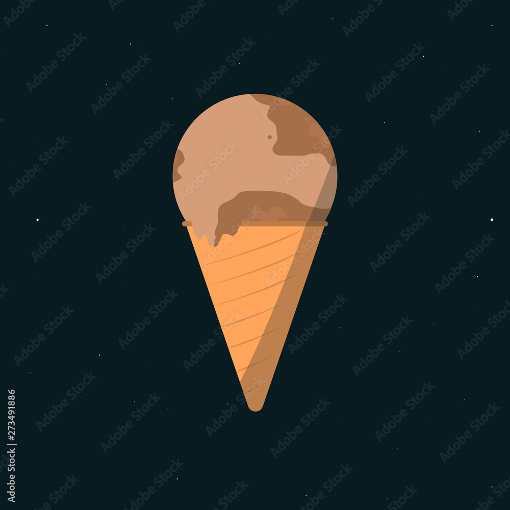 Pluto ice cream art Stock Vector | Adobe Stock