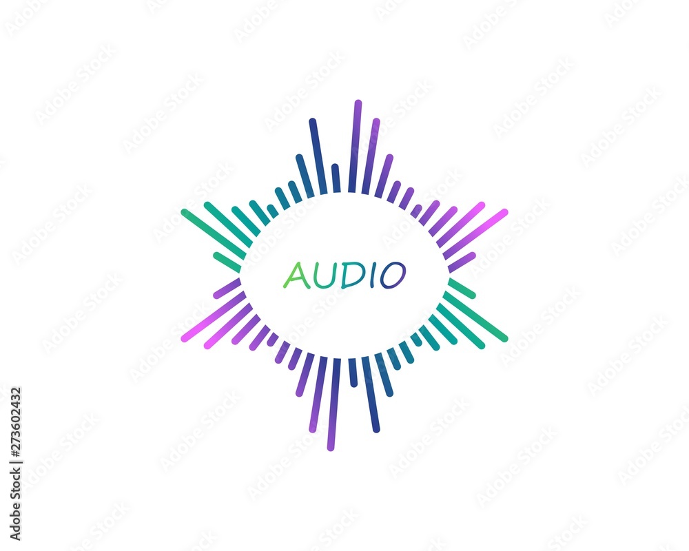 Audio sound wave logo template design vector Stock Vector | Adobe Stock