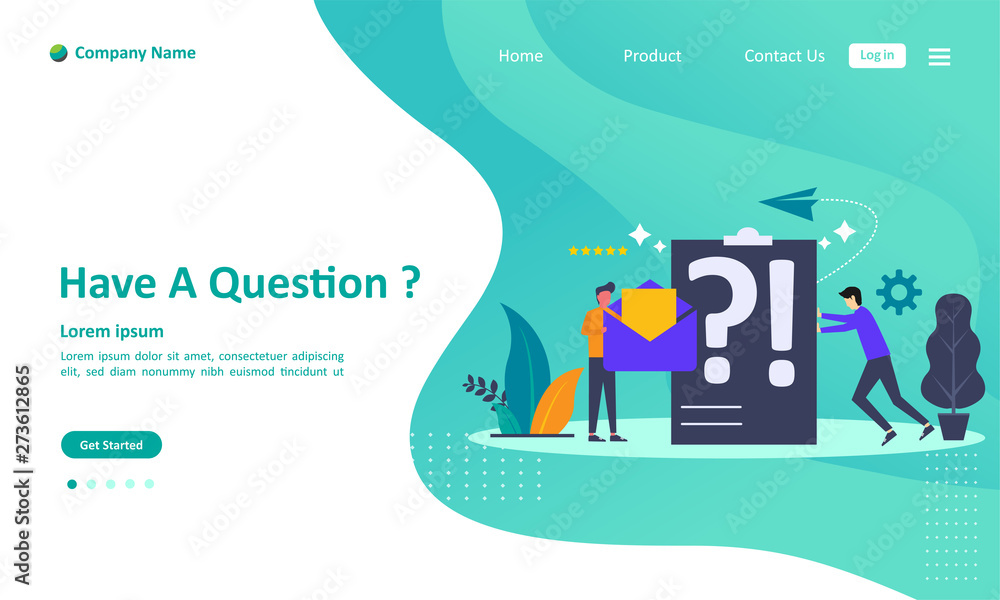 Have A Question concept design, Asking to support center with people character. Suitable for web ...