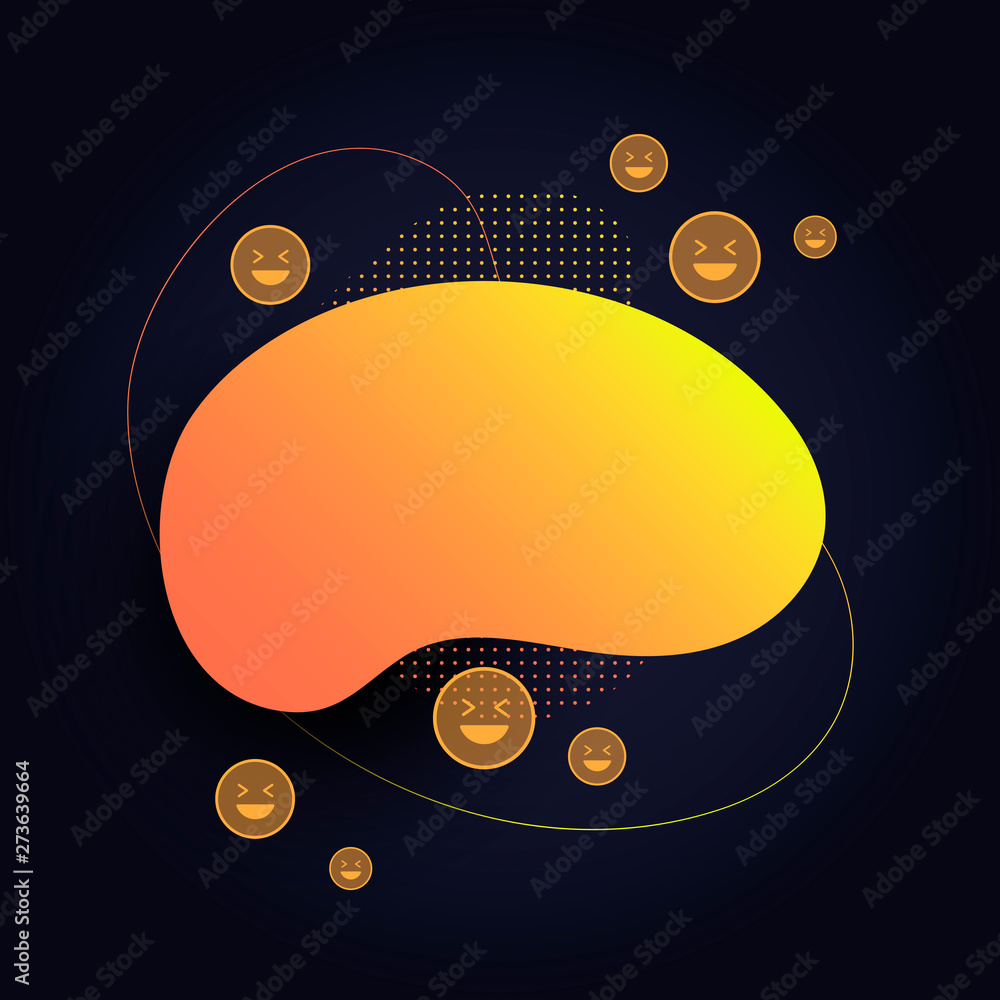 Vector fluid emotion banner template. Colorful abstract orange to ...