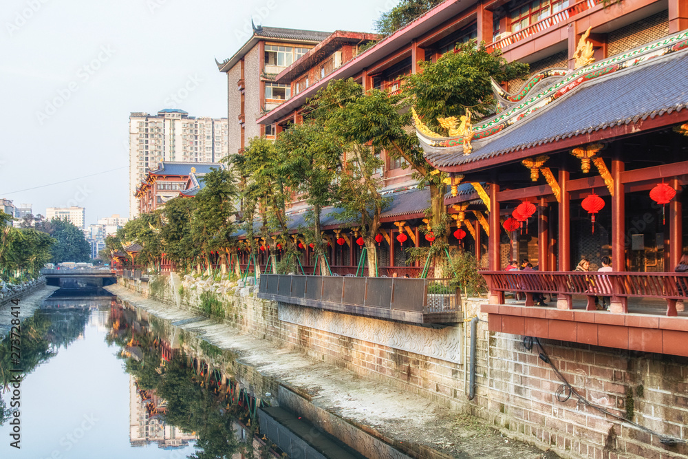 Ancient town in Chengdu, Sichuan. Chengdu has a history of over 3000 ...