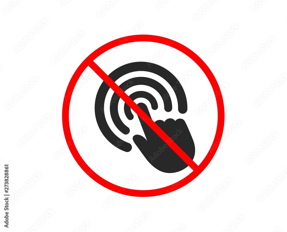 No or Stop. Hand Click icon. Finger touch sign. Cursor pointer symbol ...
