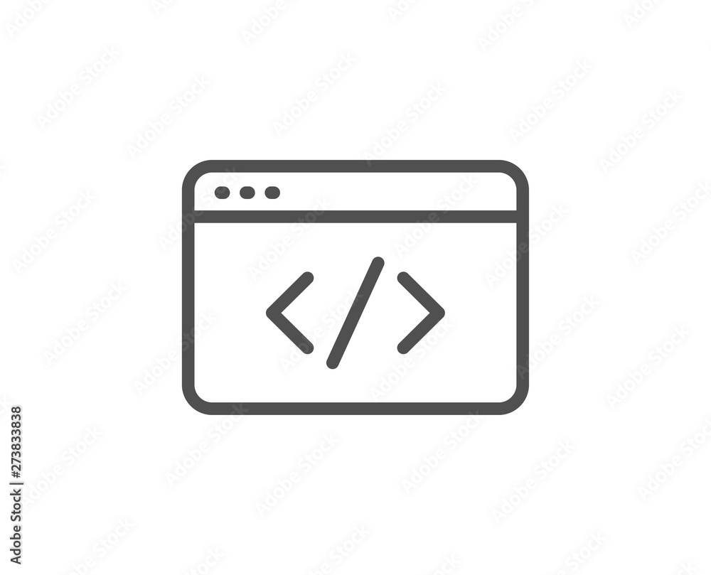 Seo script line icon. Web programming sign. Traffic management symbol. Quality design element ...