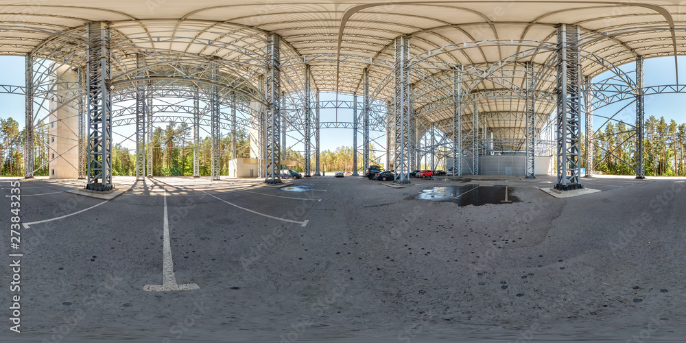 full spherical hdri panorama 360 degrees angle view near huge steel ...