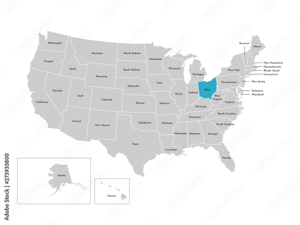 Vector isolated illustration of simplified administrative map of the ...