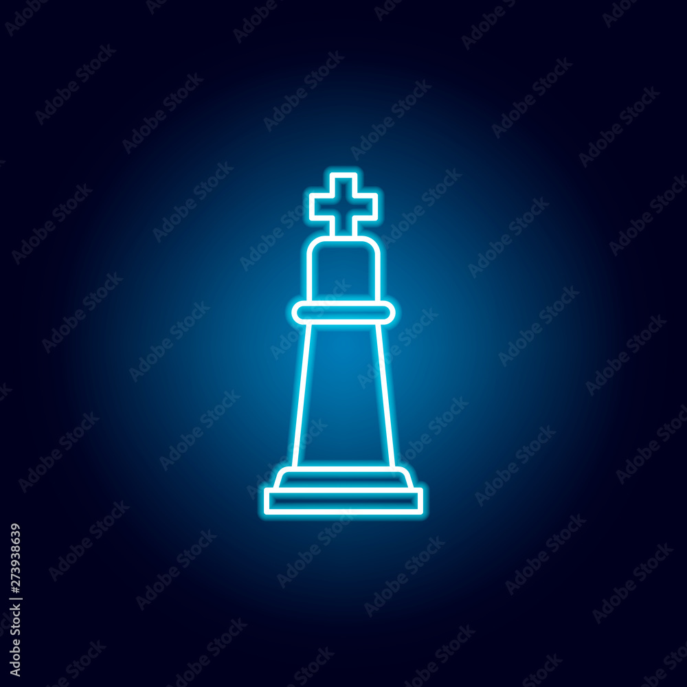 Vector de Stock chess, king, piece outline icon in neon style. elements ...