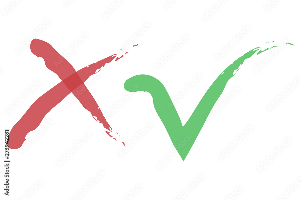 Símbolos de afirmación y negación. Stock Vector | Adobe Stock