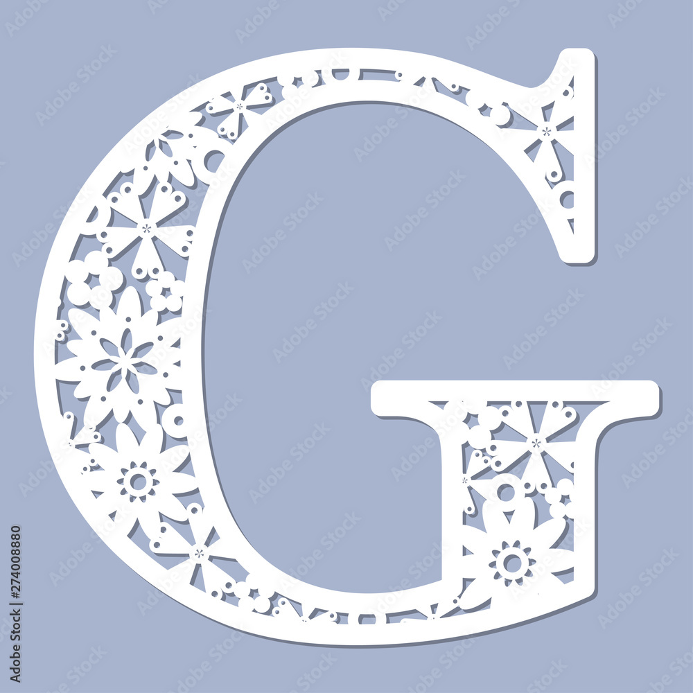 Laser cutting pattern. Letter G. Vector Stock Vector | Adobe Stock
