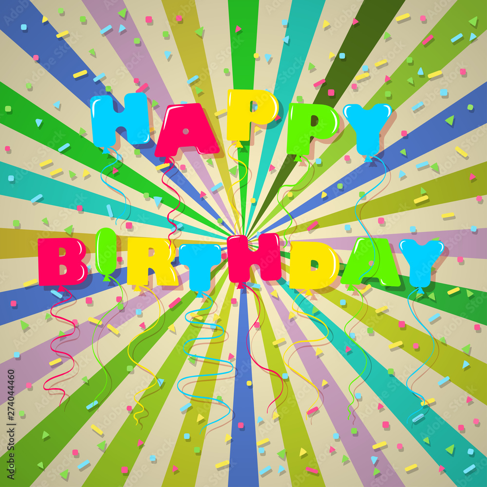 Happy birthday background. Template for birthday design. Vector ...