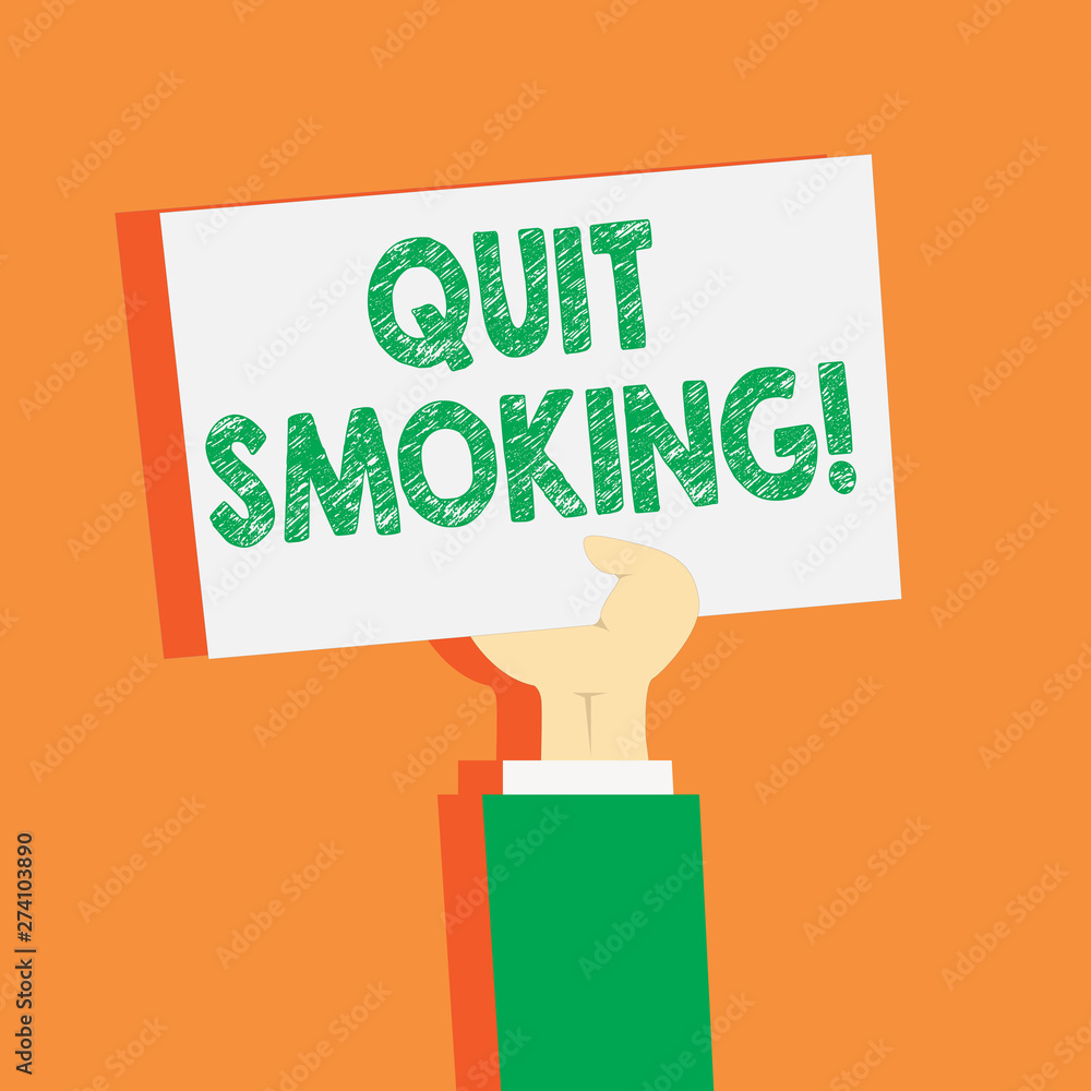 Handwriting text writing Quit Smoking. Conceptual photo process of ...