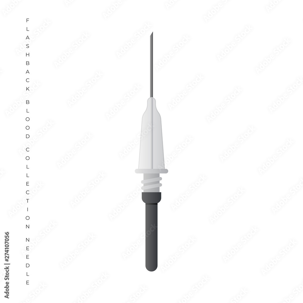 Flashback needle for blood collection infographic elements isolated on ...