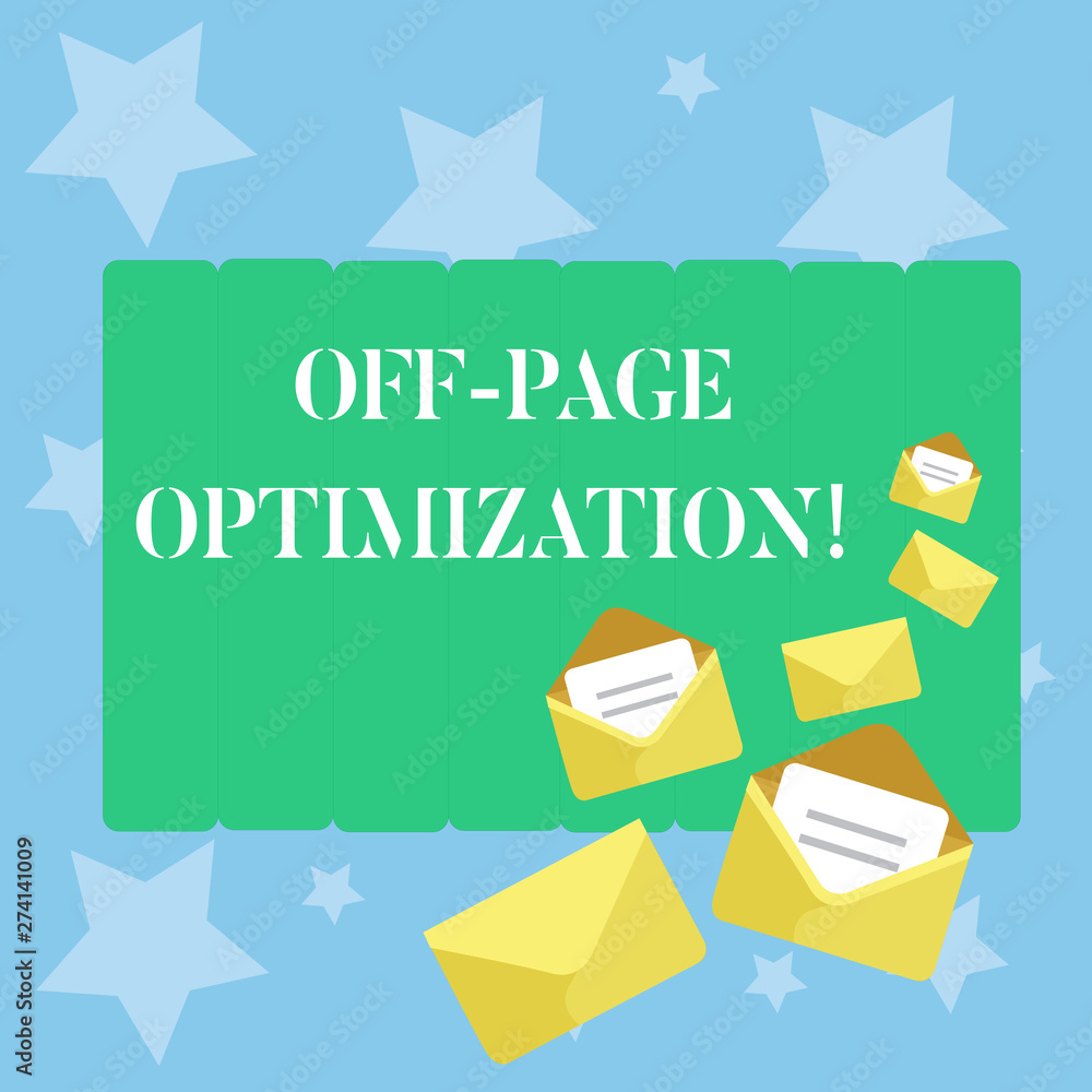Handwriting text writing Off Page Optimization. Conceptual photo set of ...