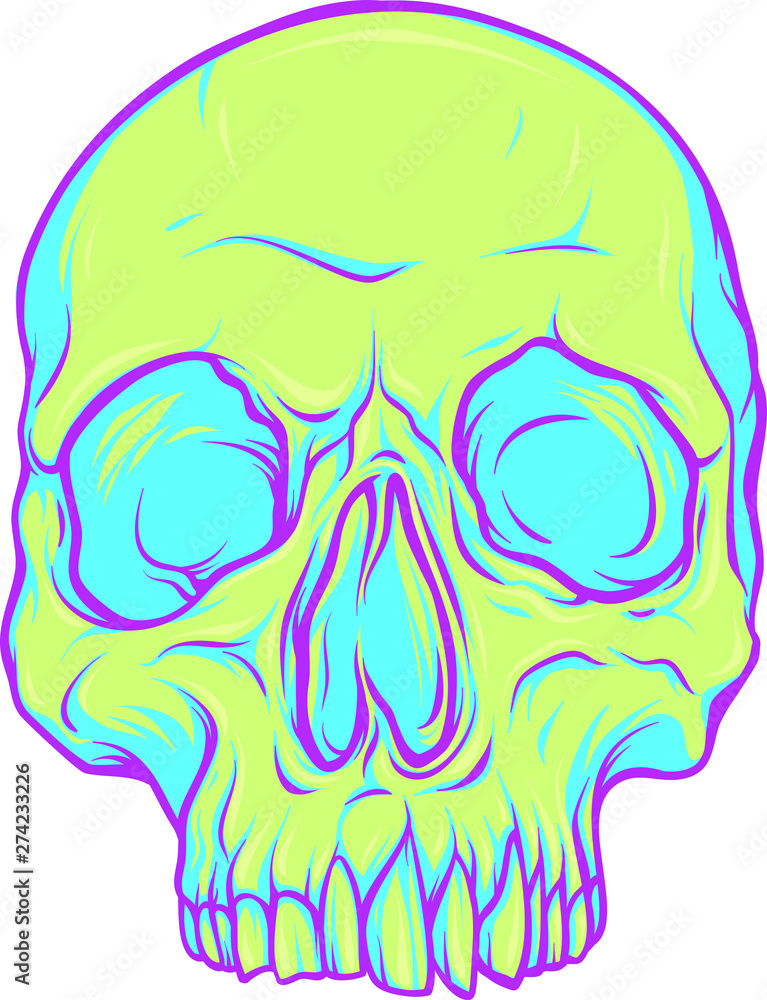Pop Art human skull Stock Vector | Adobe Stock