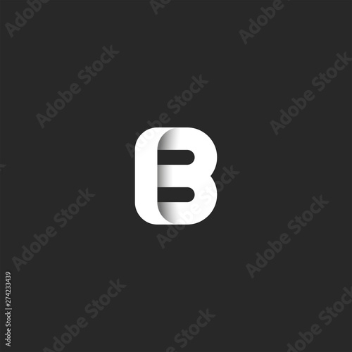 Creative mark letter B logo bold monogram, stylish sleek shape icon ...