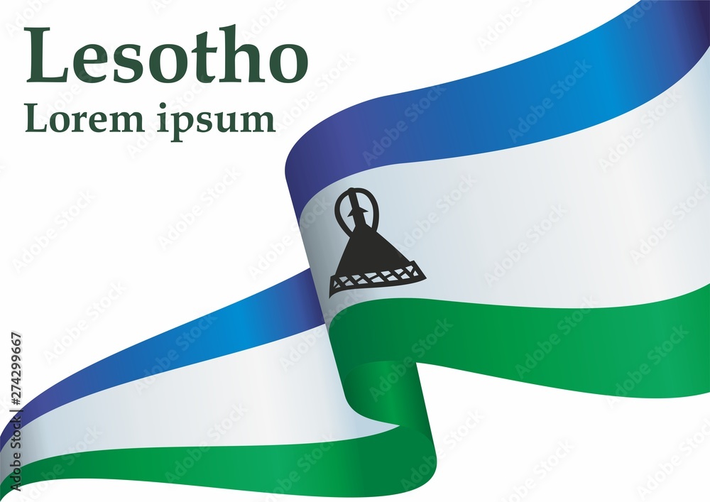 Flag of Lesotho, Kingdom of Lesotho. Template for award design, an ...