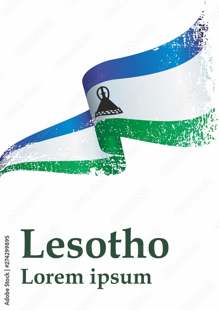 Flag of Lesotho, Kingdom of Lesotho. Template for award design, an ...