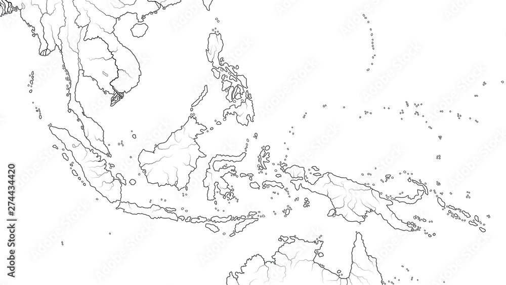 Vector de Stock World Map of SOUTHEAST ASIA REGION: Indochina, Thailand ...