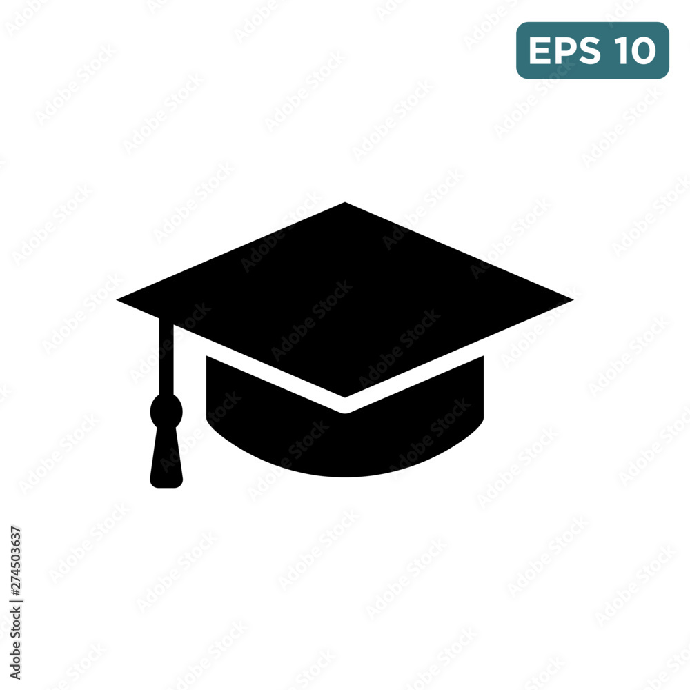 graduation cap icon vector Stock Vector | Adobe Stock