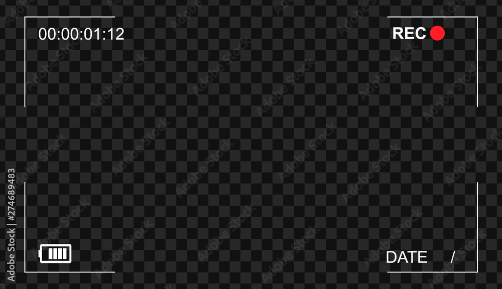 Video camera viewfinder overlay icon. Modern camera frame vector ...