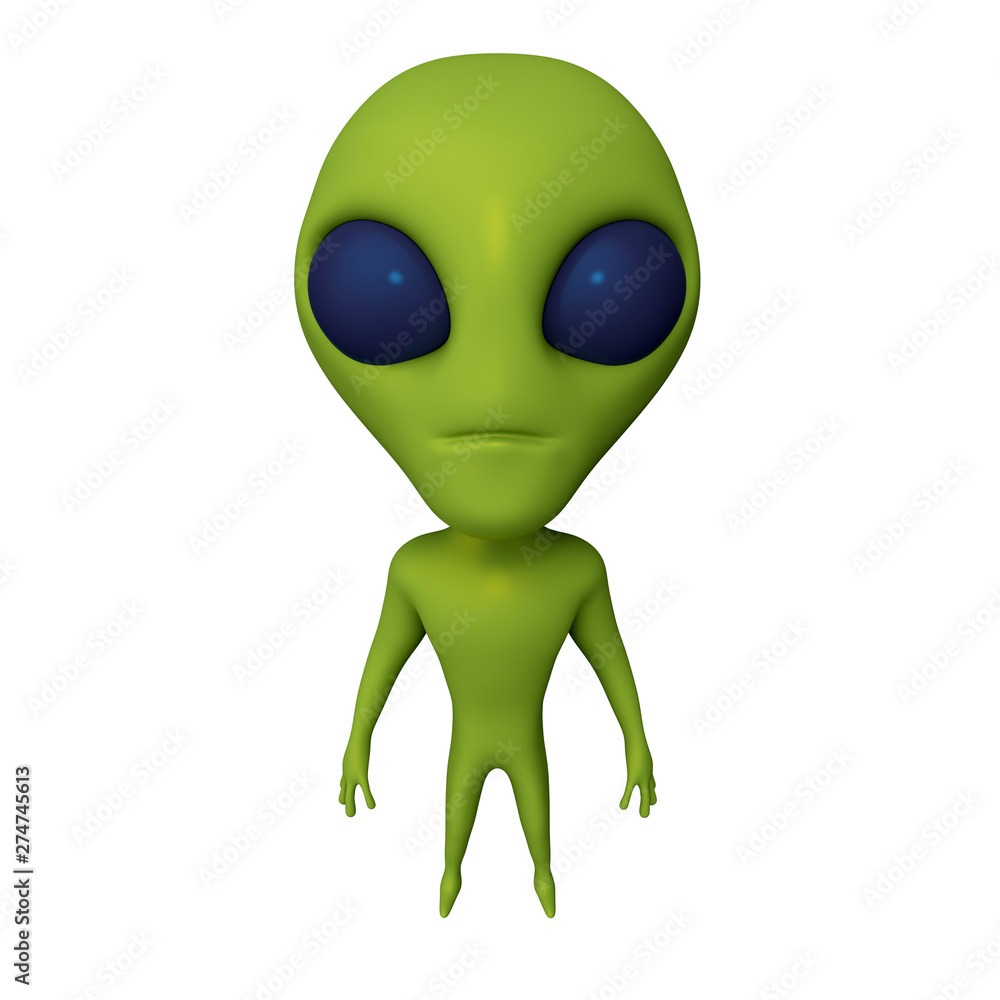 3d green alien