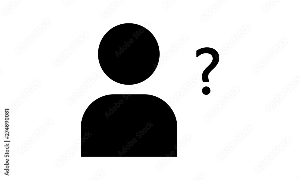 Question mark with face icon for FAQs and help Stock Vector | Adobe Stock