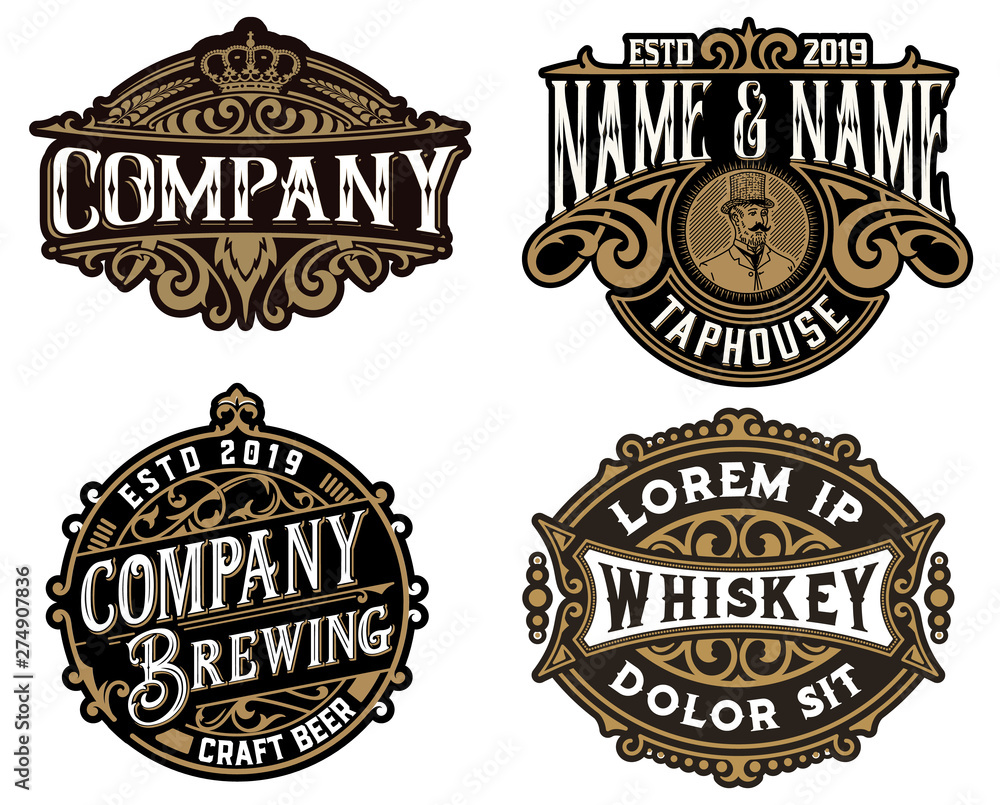 Four Old logos for packing Stock Vector | Adobe Stock