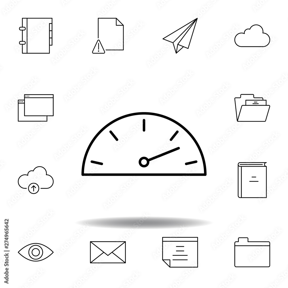 dash gauge speed outline icon. Detailed set of unigrid multimedia ...