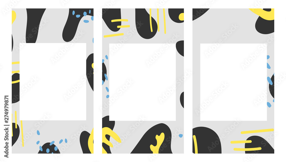 Vector set of abstract backgrounds with copy space for text or photo ...